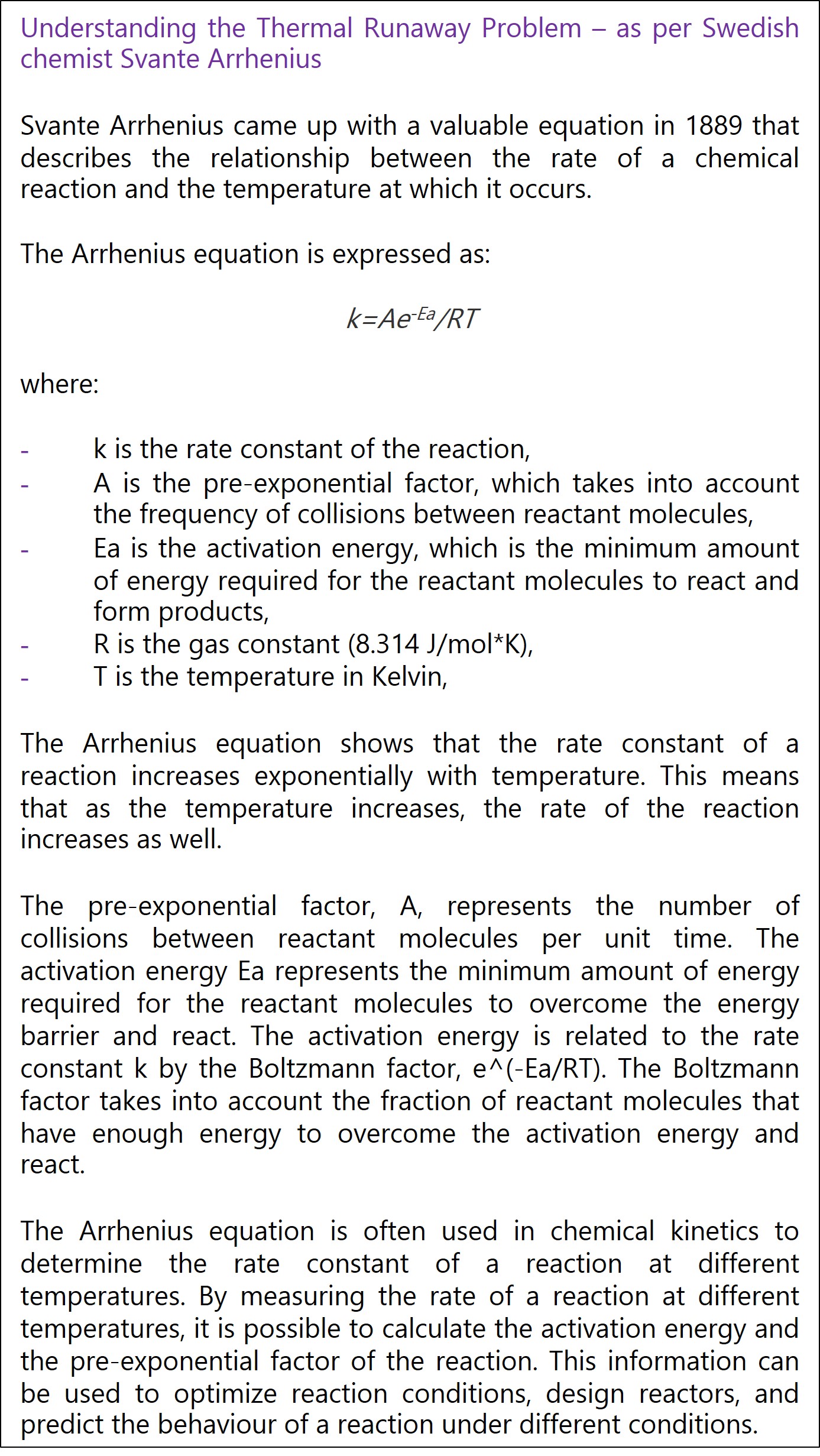 Thermal Reaction Hazards – Your Problem? - Stonehouse Process Safety